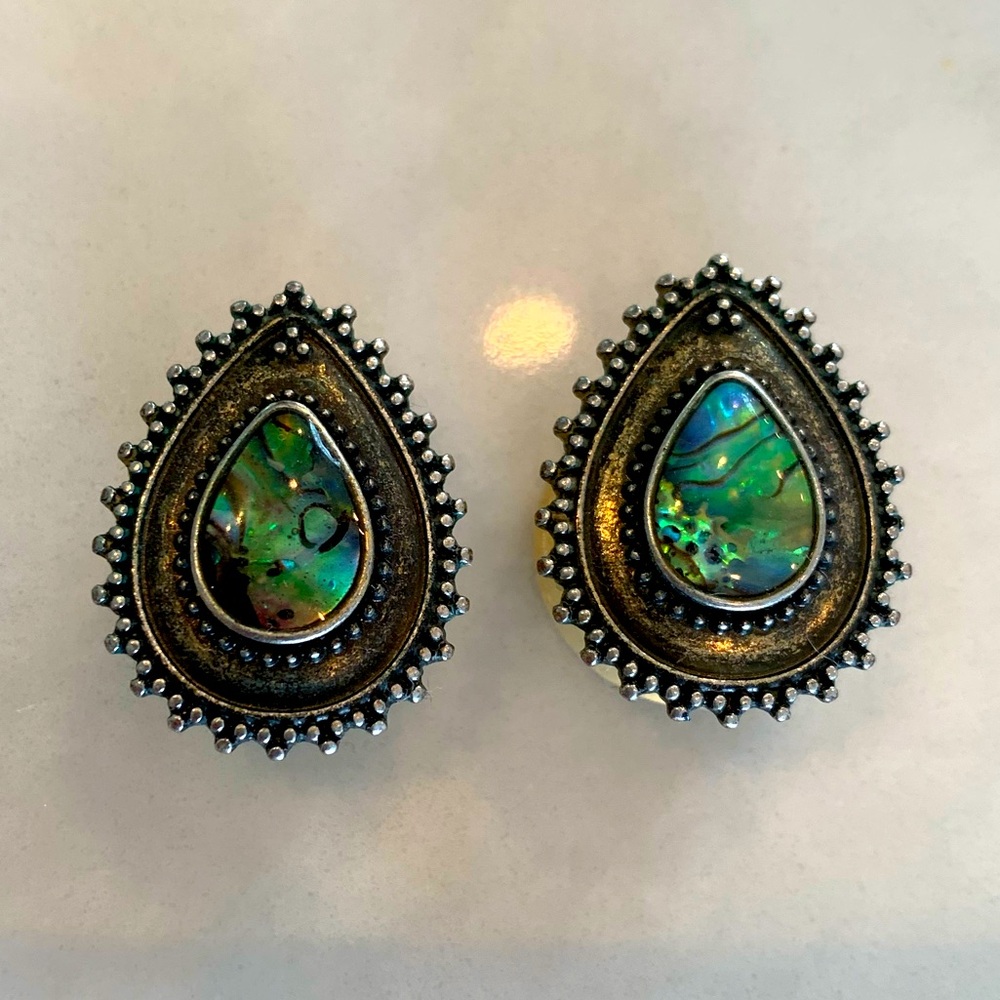 Brass And Abalone Shell Inlay Plugs 3/4” - Gem